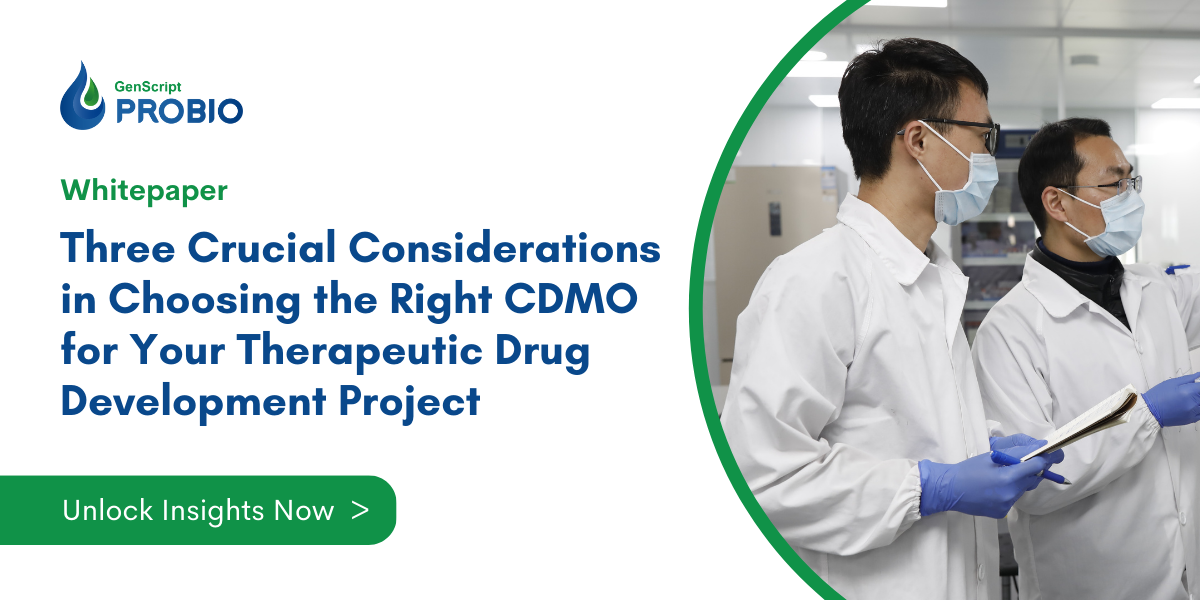 Three Crucial Considerations in Choosing the Right CDMO for Your Therapeutic Drug Development ...